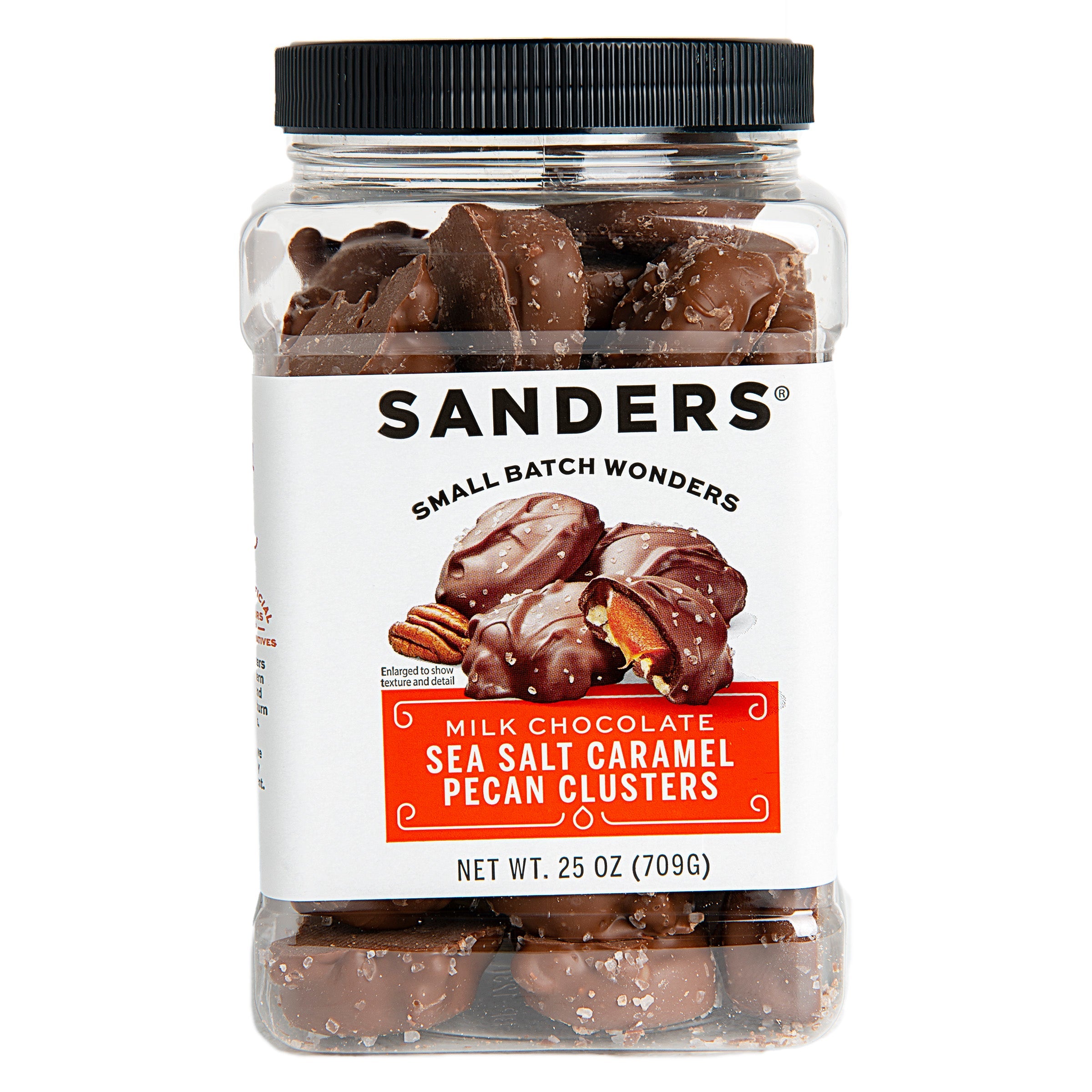 Sanders Candy - Milk Chocolate Sea Salt Caramel Pecan Clusters Tub ...