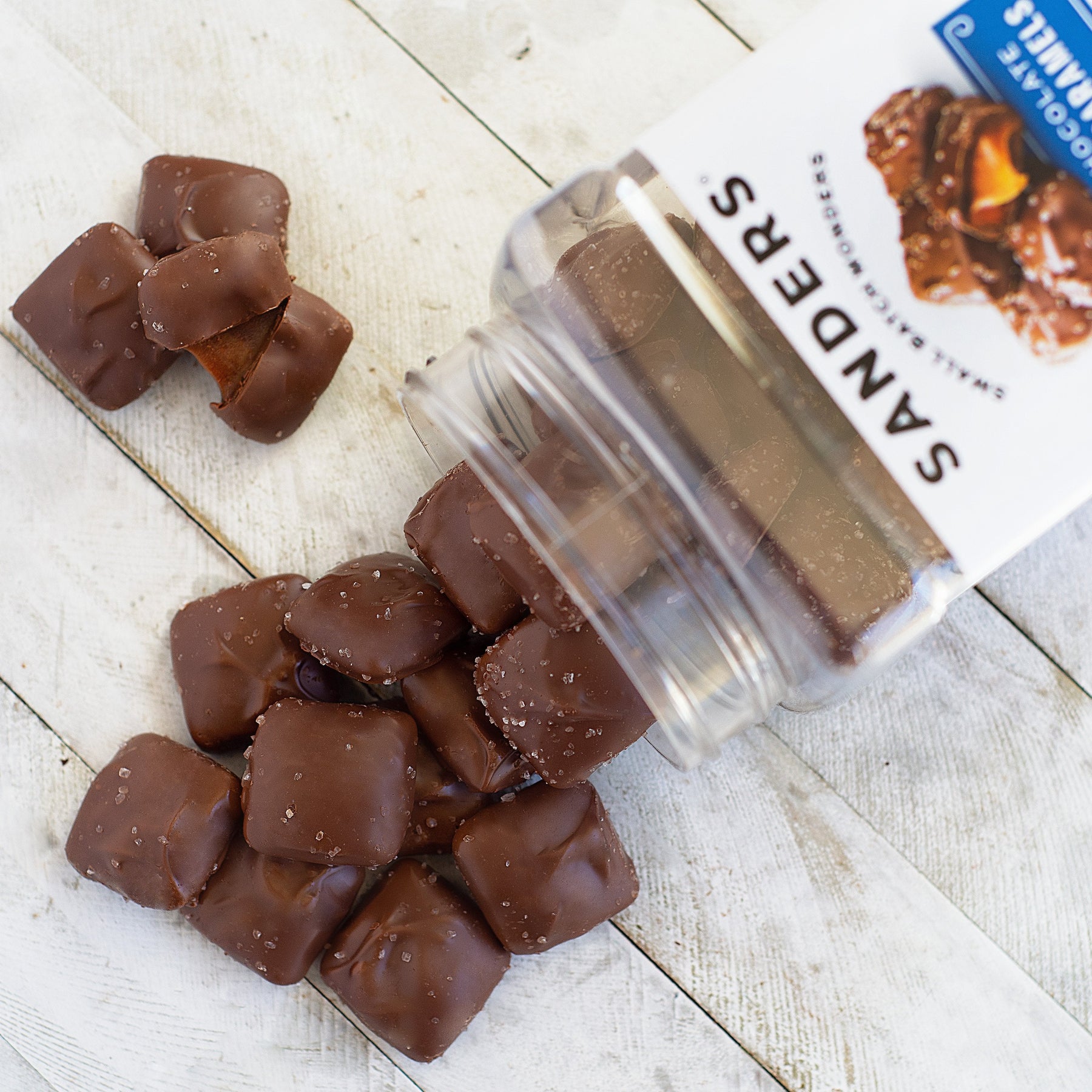 Milk Chocolate Sea Salt Caramels Tub | Official Sanders Candy Store ...