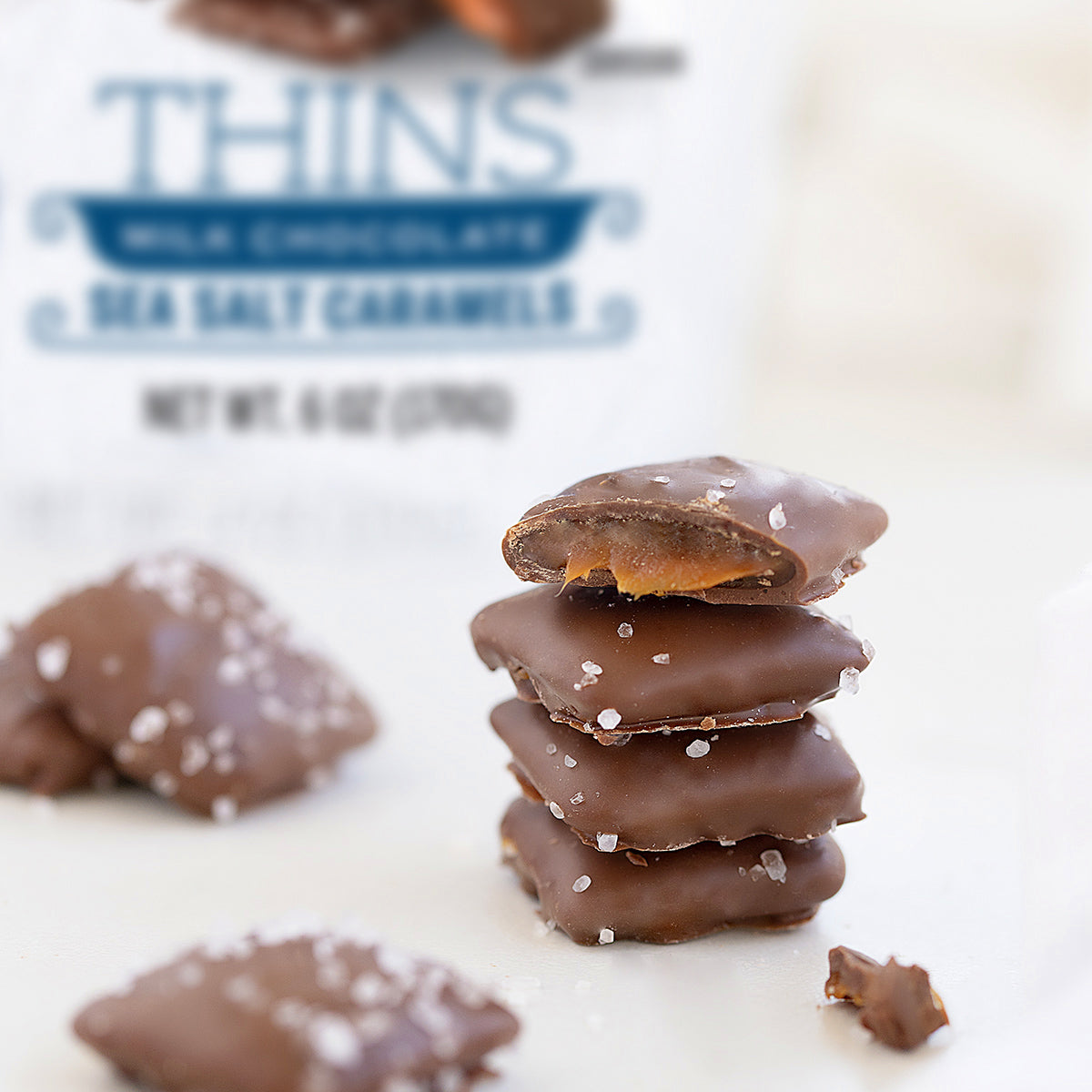 Milk Chocolate Sea Salt Caramel Thins | Official Sanders Candy Store ...